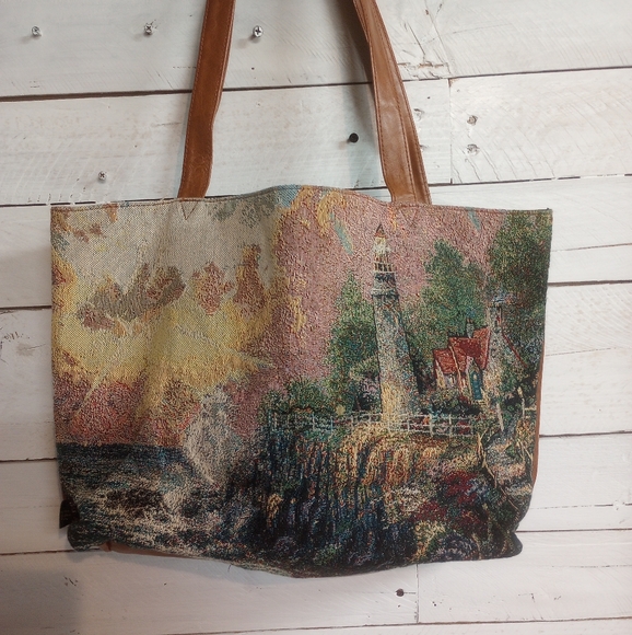 unbranded | Bags | Vintage Sunrise Lighthouse Tapestry Bag Thomas ...